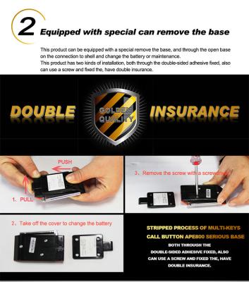 Chine Super signal sans fil à distance d'émission imperméable à l'eau deux touches appuyez sur le bouton d'appel pour l' hôtel à vendre