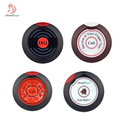 China Sistema de chamadas sem fio à prova d'água de longa distância com uma chave, botão de chamada de OVNI super fino. à venda