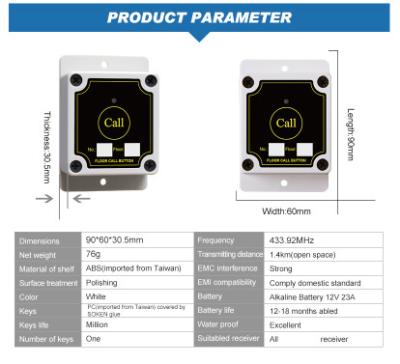 중국 슈퍼 선스크린, 먼지 및 방수 1 키 서비스 호출 버튼 판매용