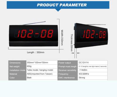 중국 레스토랑 무선 음성 페이징 시스템 디지털 디스플레이 수신기 지원 컴퓨터와 연결 판매용