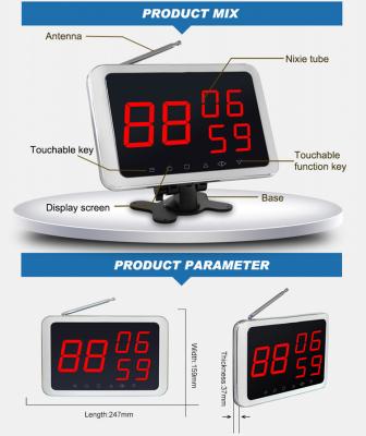 Chine Écran tactile sans fil système de réception d'affichage de numéro de trois groupes avec bouton de pression à vendre