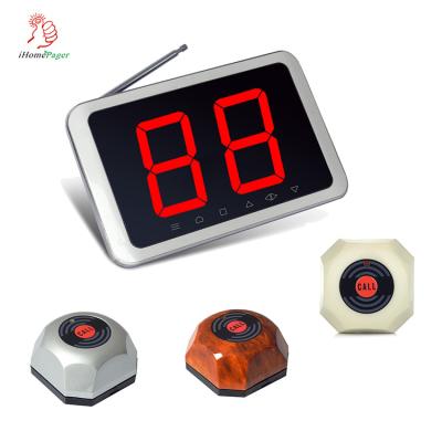 중국 무선 스마트 장거리 레스토랑 테이블 호출 시스템 디스플레이 수신기와 호출 버튼 판매용