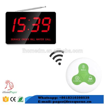 China painel de exibição do sistema de chamadas sem fio e botão de chamada à venda