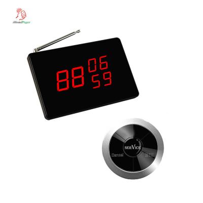 China 433.92Mhz restaurant draadloos tafeldienst bellen systeem 3 toetsen knop en display paging systeem Te koop