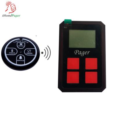China Botão de chamada sem fio e sistema de chamada de servidor de pessoal de pager portátil à venda