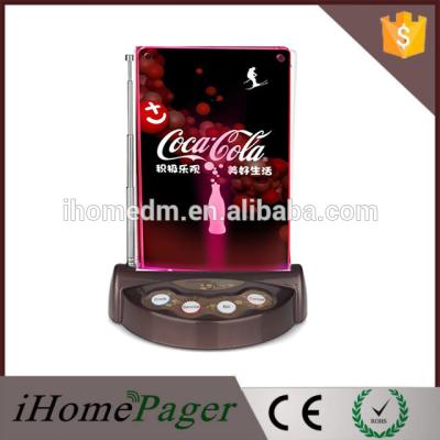 China 4 kleuren voor kiezen draadloze oproep knop met menu map en weergave nummer monitor Te koop