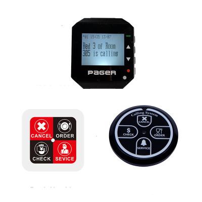 China Customize cheap wireless alphanumeric wrist watch and button pager system used for shopping mall or factory for sale