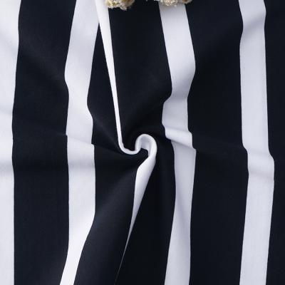 China Skin Friendly Striped Stretch Fabric , 175gsm Knit Combed Cotton Fabric For T - Shirt for sale