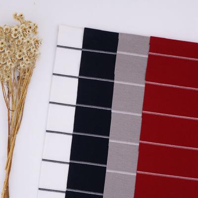 China Pure Cotton Single Jersey Fabric Lightweight Breathable Striped Soft Texture for sale