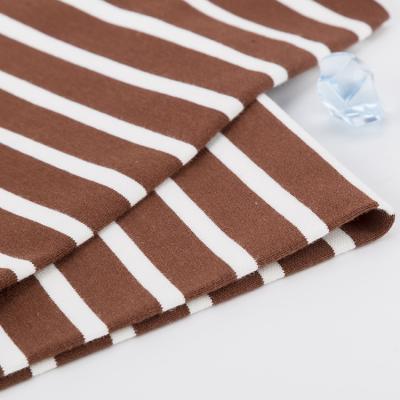 Cina 190gm Tessuto a maglia a strisce Filato tinto Puro cotone T-shirt traspirante in vendita