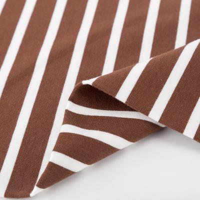 Cina 190gm Tessuto a maglia a strisce Filato tinto Puro cotone T-shirt traspirante in vendita