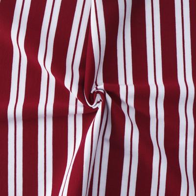 China Pure Cotton Stretch Stripe Fabric , 175cm Lightweight Organic Striped Fabric for sale
