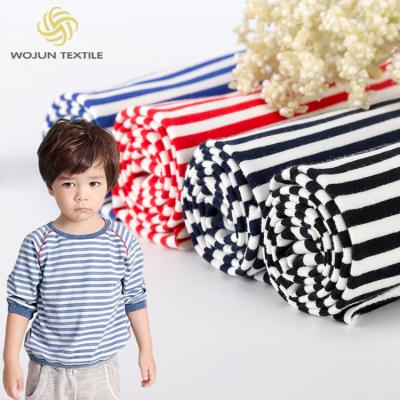 China Skin Friendly 100 Cotton Striped Fabric ,  Sweatshirt 193cm Striped Lycra Fabric for sale