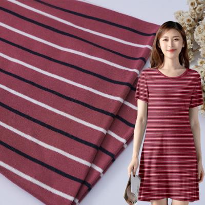 Chine Lenjing Modal Striped Knit Fabric For Casual Wear Environmentally Friendly à vendre