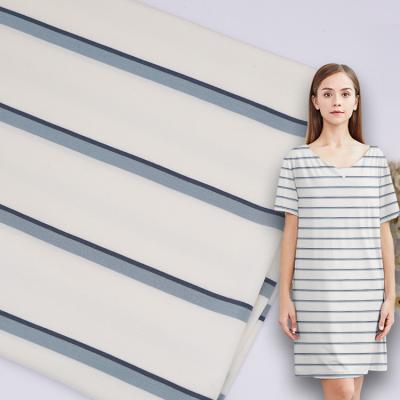 Anti Wrinkle Plain Comfortable And Smooth Striped Knit Fabric For Casual Wear