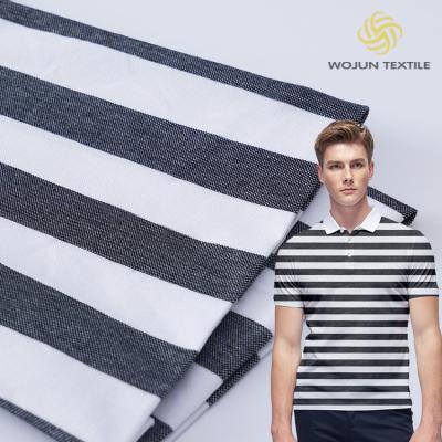 Cina Durabile e elegante Comodo di cotone Sentimento a righe Tessuto a maglia per polo in vendita