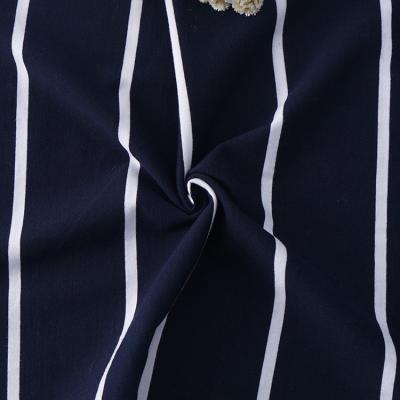Cina Supporta la personalizzazione e il tessuto di materiale a strisce di cotone di moda e morbido per la maglietta in vendita