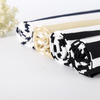 중국 건강하고 부드러운 높은 색상 튼튼성 및 티셔츠를위한 자연 줄무늬 짜인 직물 판매용