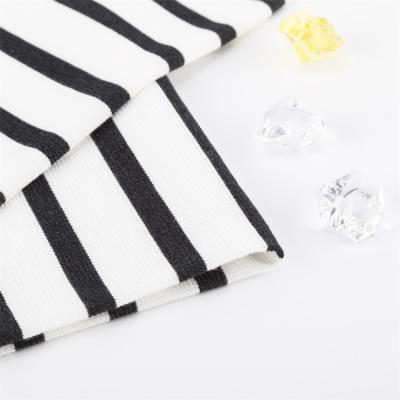 Cina Tessuto a maglia a righe elastico e comodo e morbido per abbigliamento casual in vendita