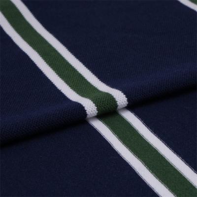 China Goede textuur ademend duurzaam slijtvast gestreepte gebreide stof voor polo shirt Te koop
