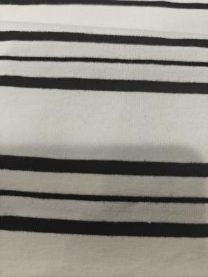 중국 캐주얼 의류용 스트라이프 니트 원단 95% 면 5% 스판덱스 판매용