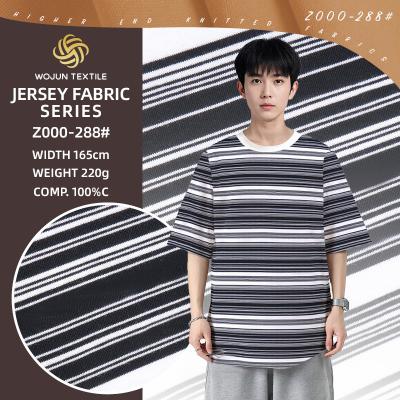 China Crisp Yet Soft, Delicate And Breathable And Striped Knit Fabric Breathable For T-Shirt for sale