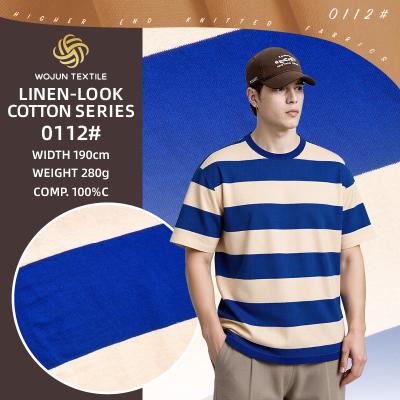 China Skin-Friendly And Durable And Washable Stylish Striped Knit Fabric  For T-Shirt for sale