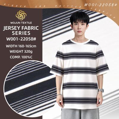 China Comfortable And Breathable Skin-Friendly And Healthy Natural Striped Cotton Fabric For T-Shirt for sale