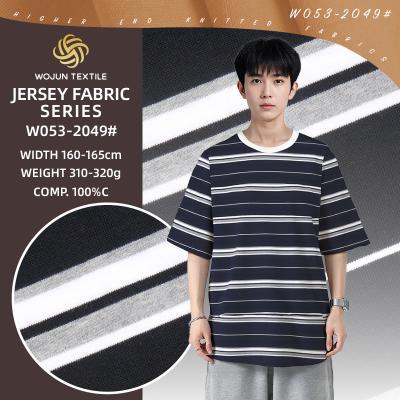 China Good Quality And Breathable Skin-Friendly Striped Cotton Fabric For T-Shirt for sale