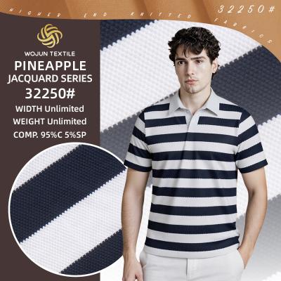 China Good Texture And Comfortable Skin-Friendly Striped Cotton Fabric For Polo Shirt for sale