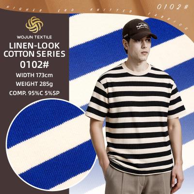 China Good Texture And Comfortable Healthy Striped Cotton Fabric For Polo Shirt for sale