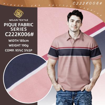 China Wear-Resistant , Breathable And Comfortable Striped Knit Fabric For Polo Shirt for sale