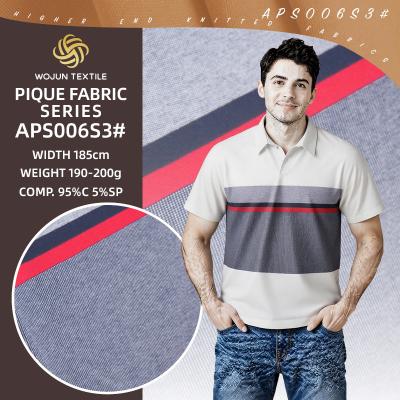 China Wear-Resistant , Breathable Healthy Striped Knit Fabric For Polo Shirt for sale