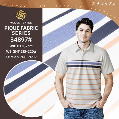 China Good Texture,  High Quality Durble And Breathable Striped Knit Fabric For Polo Shirt for sale