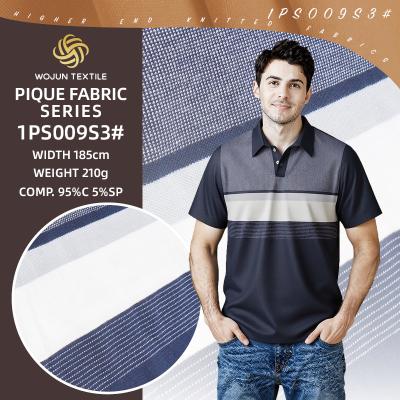 China Wear-Resistant , Elasticity Breathable High-End Quality Striped Knit Fabric For Polo Shirt for sale