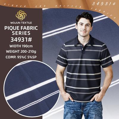 China Wear-Resistant And Breathable High-End Quality Striped Knit Fabric For Polo Shirt for sale