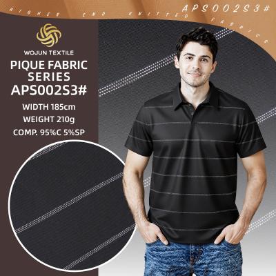China Breathable , Wear-Resistant High Quality Durable Striped Knit Fabric For Polo Shirt for sale