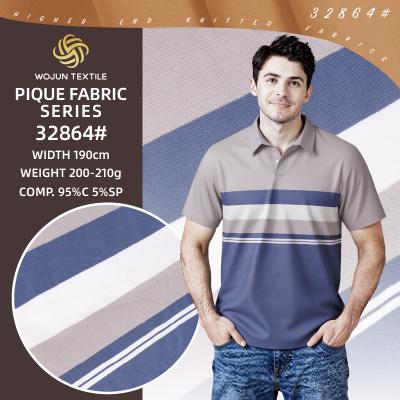 China 180gsm Striped Cotton Pique Fabric: The Summerweight 97/3 Blend for sale