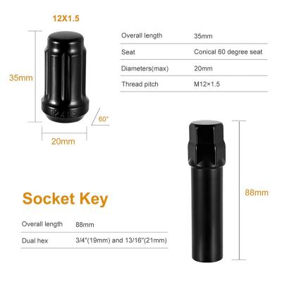 Cina 90mm 88mm 35mm Lunghezza Anti-furto Nuccia di cuscinetto Nuccia di ruota di cromo alluminio in vendita