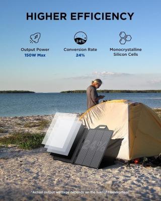 China Portable ETFE 150W Solar Panel Camping Charger For Generator Power Station for sale
