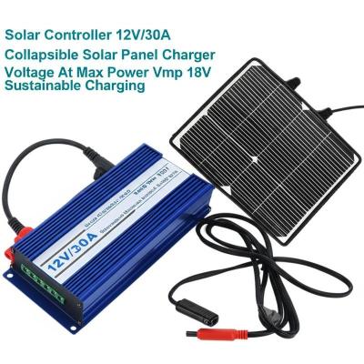 China Solar Controller 12V/30A Collapsible Solar Panel Charger Voltage At Max Power Vmp 18V for Sustainable Charging for sale