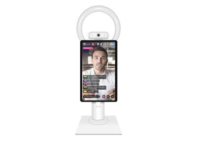 China White Android 11 Live Stream Machine Set With Beauty Light And Camera Te koop