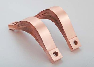 China Bare Copper Wire 99.99% Flexible Copper Busbar Connection , Laminated Copper Flexible Jumper for sale