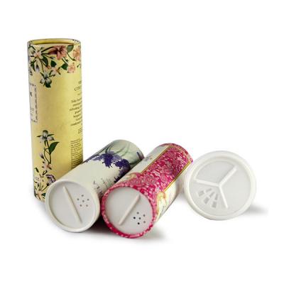 China Gold stamping Paper Tube Packaging For Powder / Spice With Sieve Cover for sale