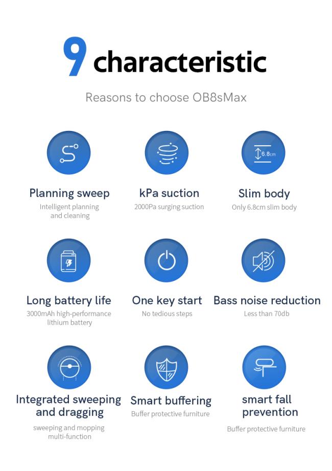 Close-up view of the sweeping machine's smart features and design