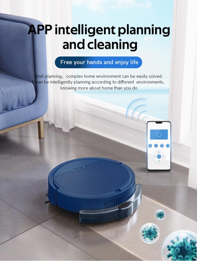 Home sweeping robot with water tank showing front view