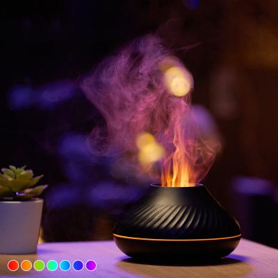 China 7 Color LED Ultrasonic Essential Oil Diffuser Wave Design Cordless Oil Diffuser For Office for sale