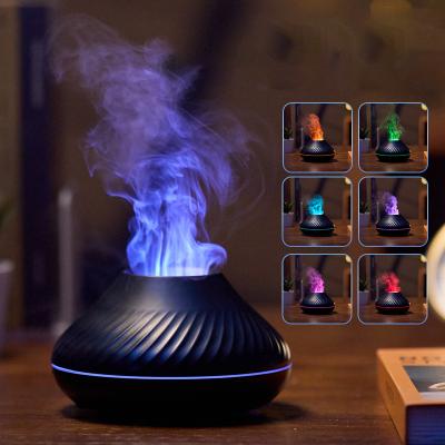 China 7 Color LED Ultrasonic Essential Oil Diffuser Wave Design Cordless Oil Diffuser For Office for sale