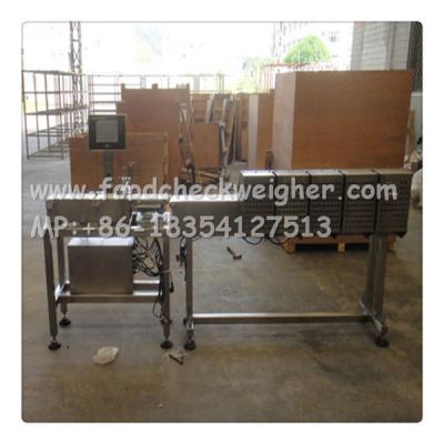 China check weigher SYSTEM check canned fruit weight and  air jet to sort  unqualified for sale