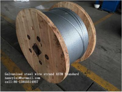 Cina ASTM B498 ha galvanizzato il cavo di ancoraggio, fune metallica di filo zincato di 1*7 1*19 con forte adesione in vendita